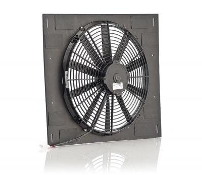 16 Inch Qualifier Euro Black Shroud 22 Inch W x 18 Inch H w Euro Black Medium Profile Puller Fan Be Cool Radiator Be Cool Radiators